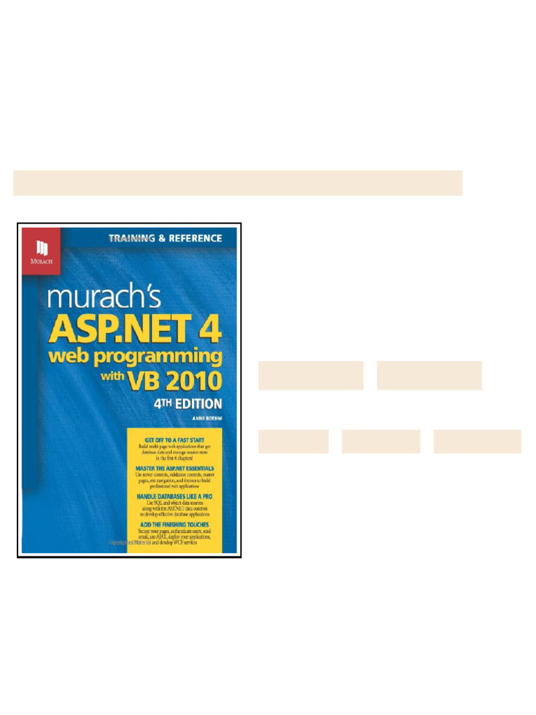 (Ebook) Murach's ASP.NET 4 Web Programming with VB 2010 by Anne Boehm ISBN 189077460X updated ...
