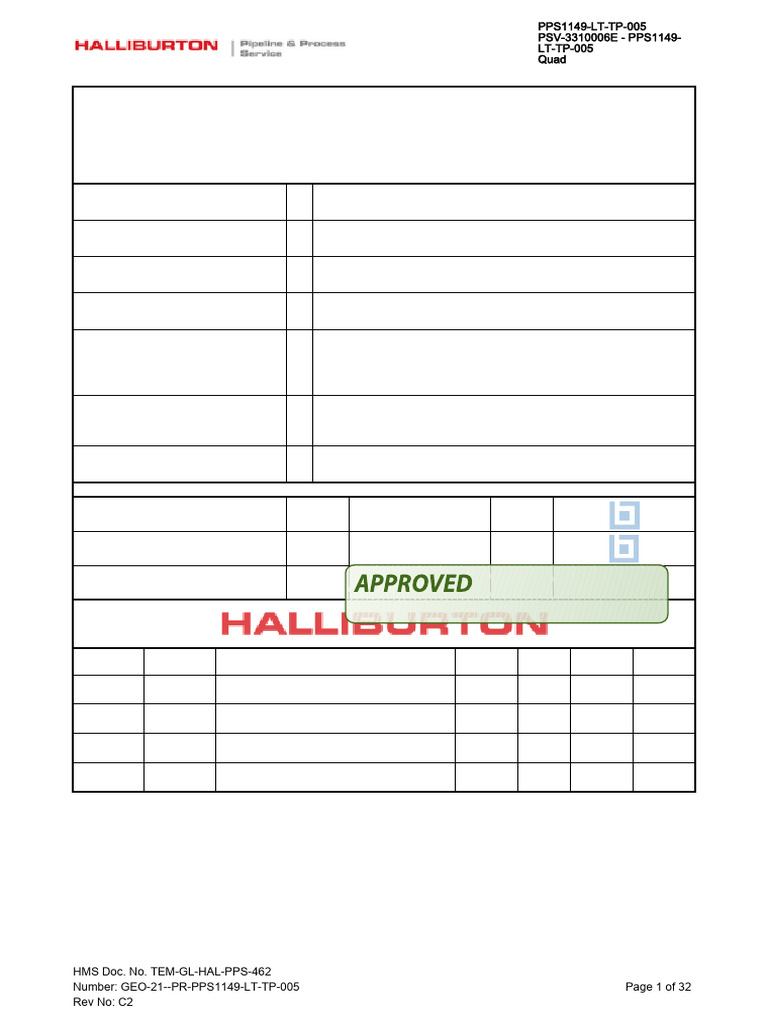 Front Sheet PPS1149-LT-TP-005 Rev C2 | PDF