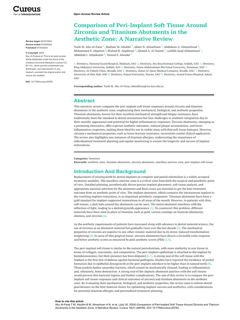 271599 Comparison of Peri Implant Soft Tissue Around Zirconia and ...