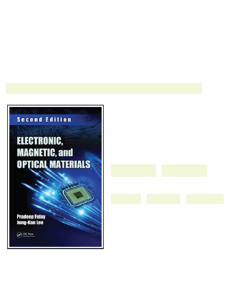 (Ebook) Electronic, Magnetic, and Optical Materials by Pradeep Fulay ...