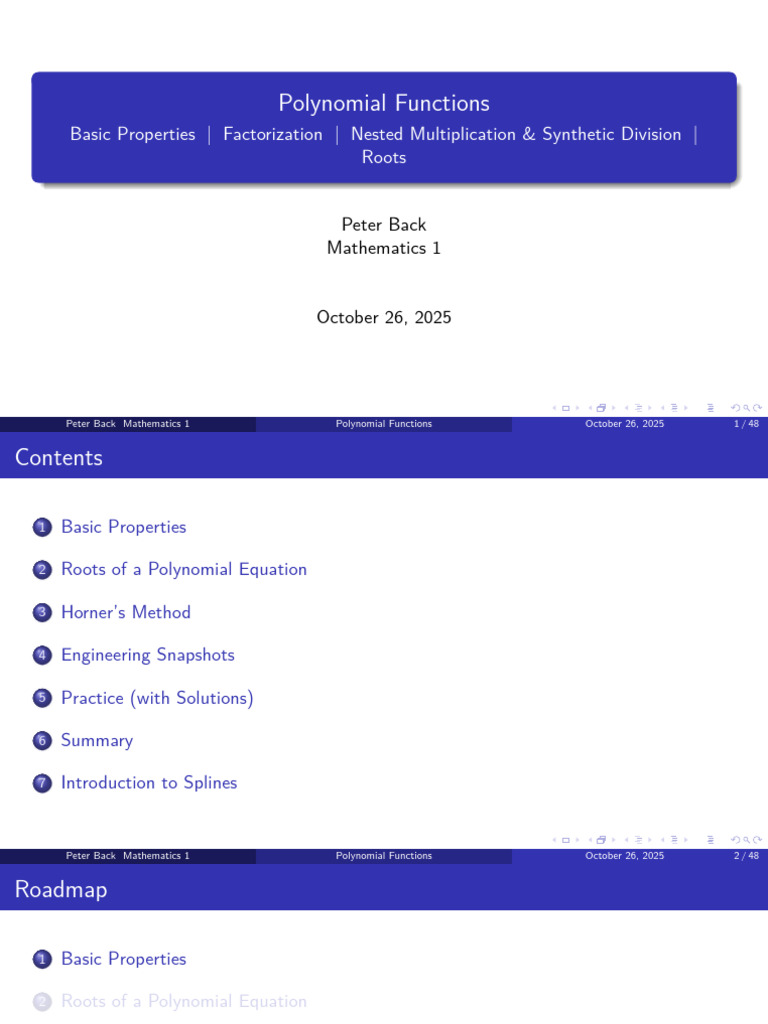 2-3 Polynomial Functions | PDF | Factorization | Polynomial