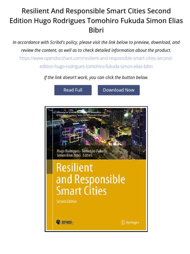 Resilient and Responsible Smart Cities Second Edition Hugo Rodrigues ...