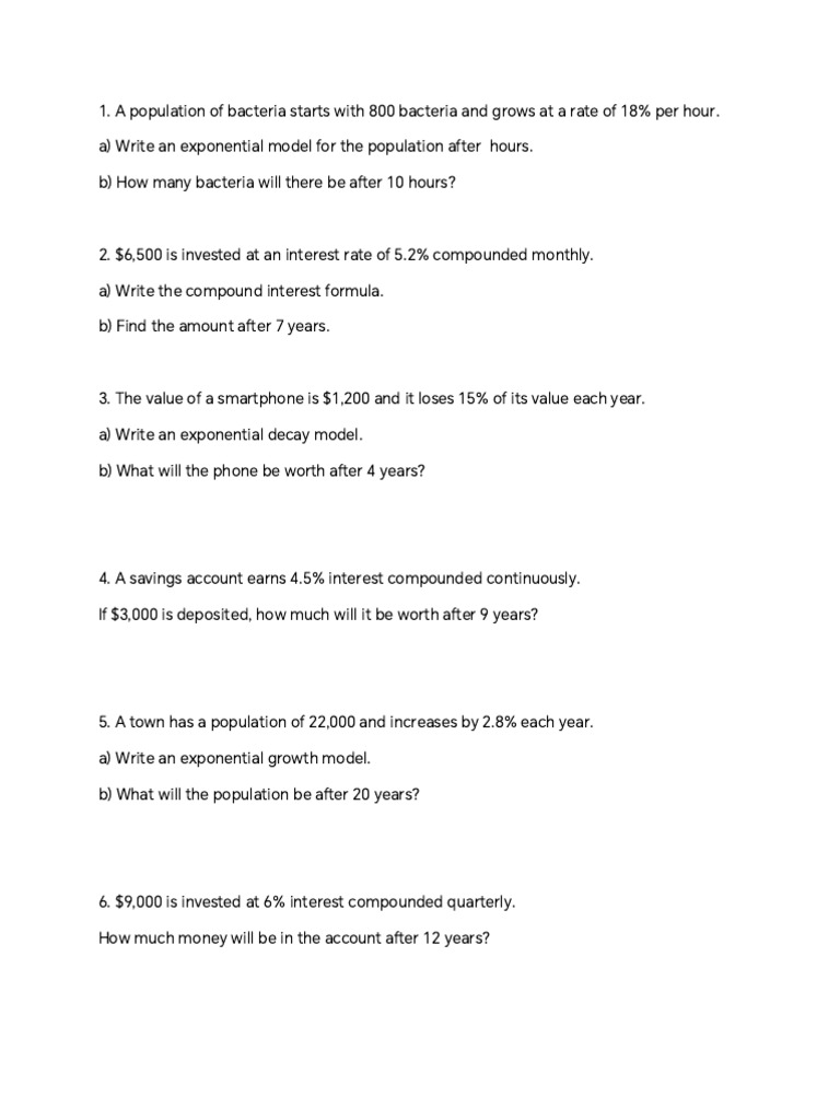 Exponential Models | PDF | Interest | Radioactive Decay