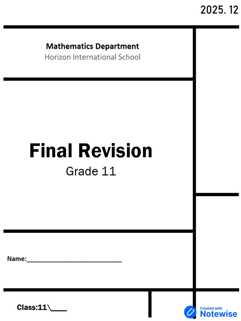 Final Math Worksheet G11 (Solved) | PDF | Mathematics | Mathematical Objects