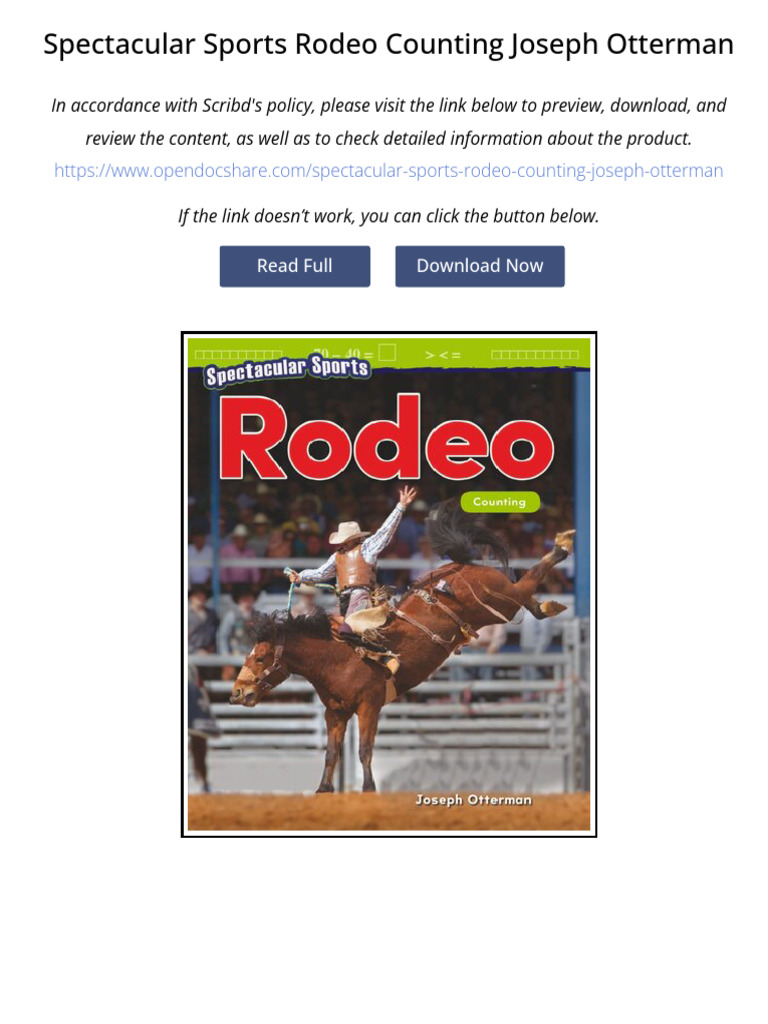 Spectacular Sports Rodeo Counting Joseph Otterman | PDF