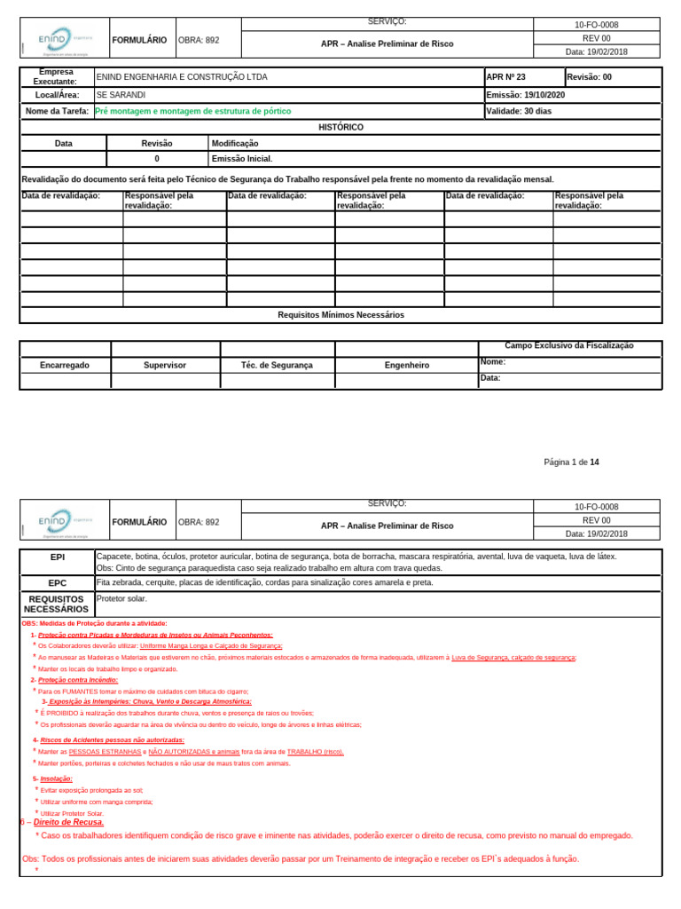 APR - 23 - Montagem de Pórticos | PDF | Surdez | Celulares