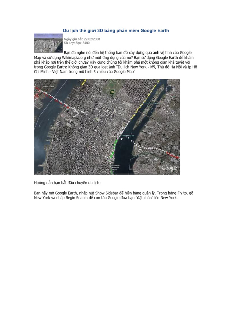 [123doc] Du Lich the Gioi 3d Bang Phan Mem Google Earth | PDF