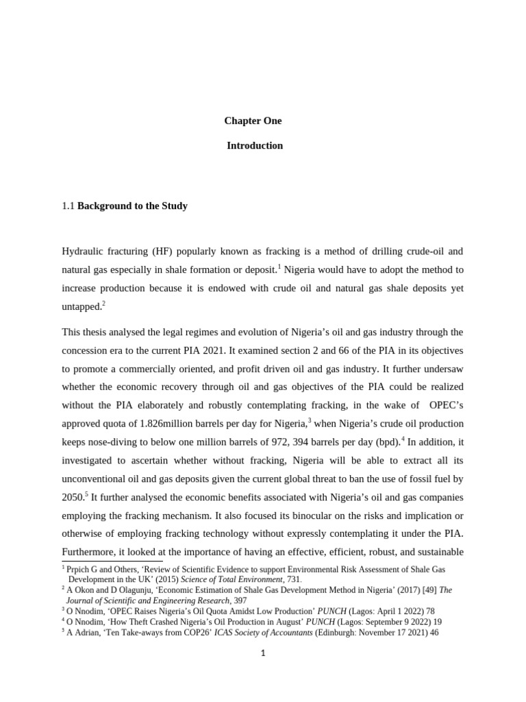 Chapter One | PDF | Petroleum | Natural Gas