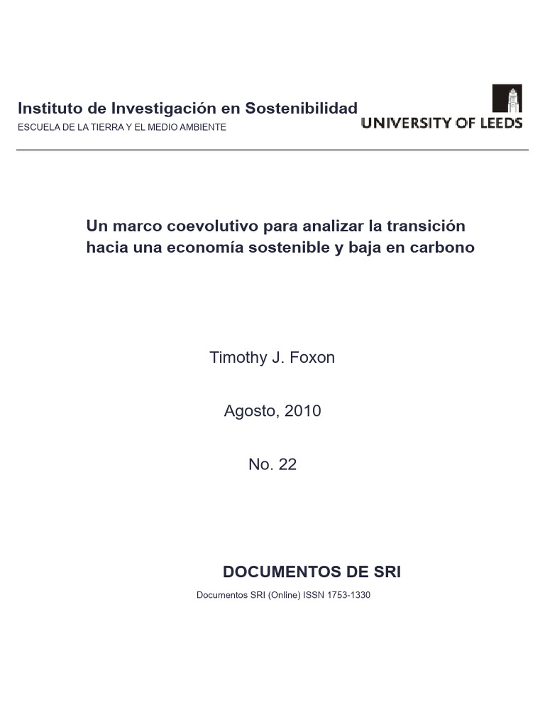 Foxon, Timothy (2010) - A Coevolutionary Framework For Analysing A ...