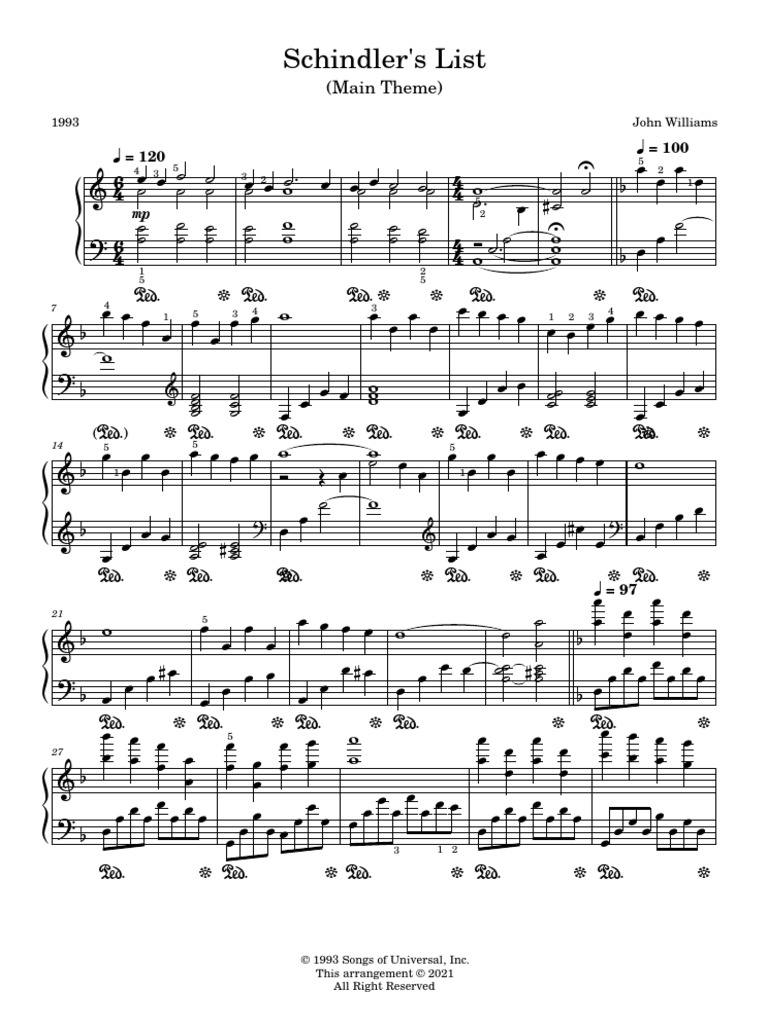 Schindlers List Main Theme Piano Version 1761846417871 | PDF
