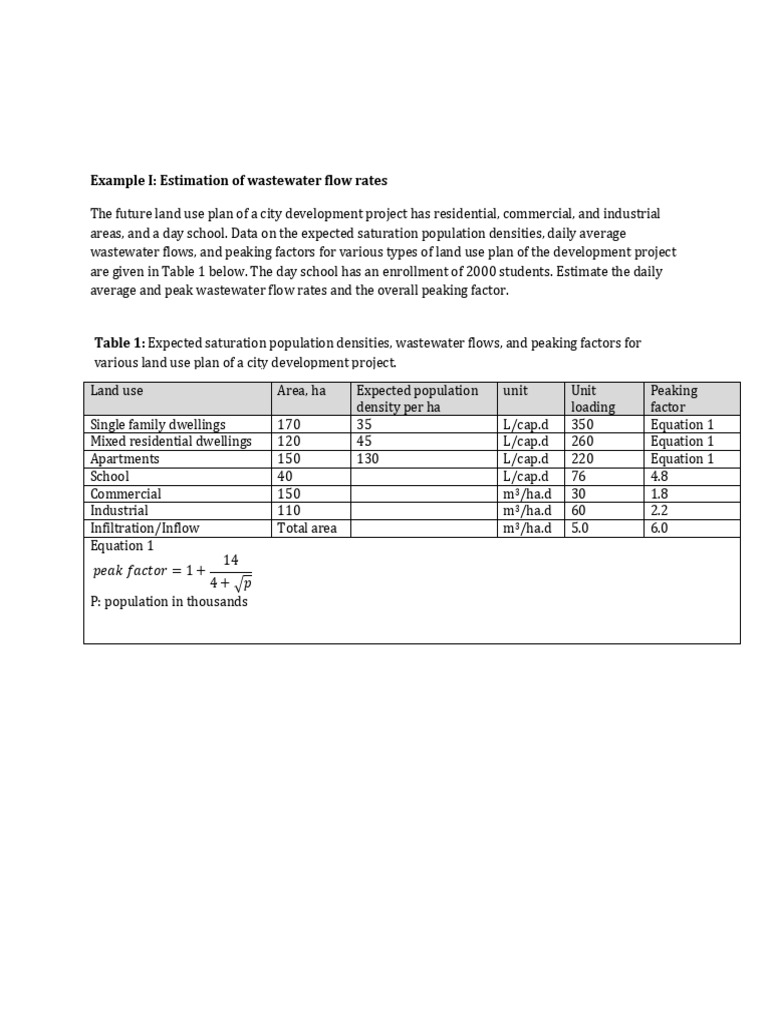 Example I-Forecasting design flow rates 2 | PDF | Environmental ...