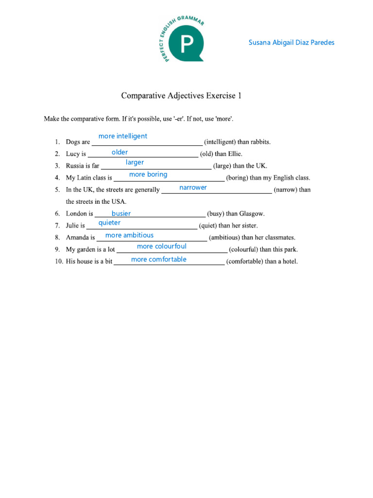 Comparative Exercise 1 | PDF