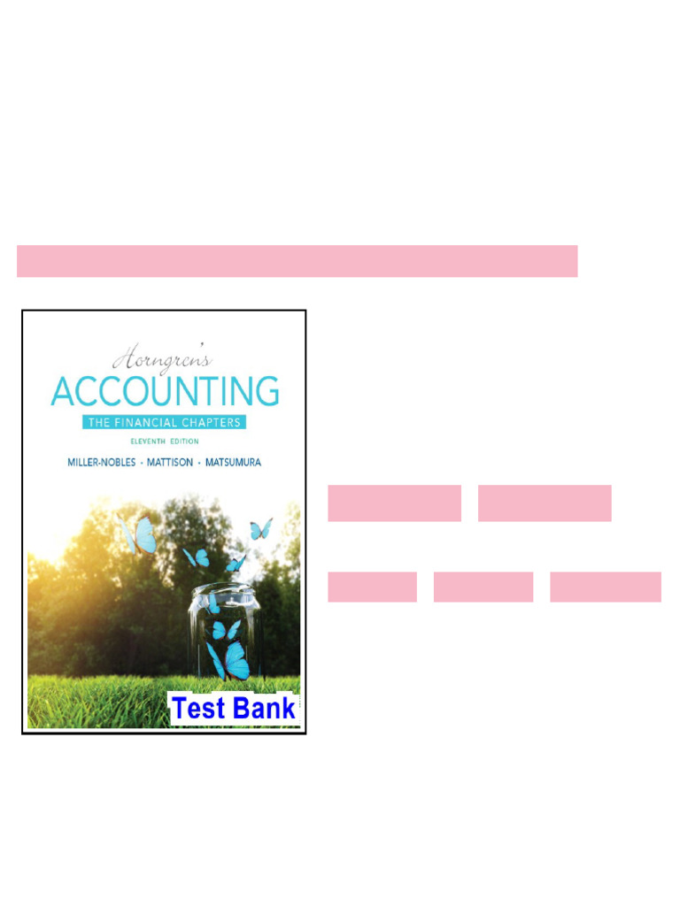 Horngrens Accounting The Financial Chapters 11th Edition Miller-Nobles ...