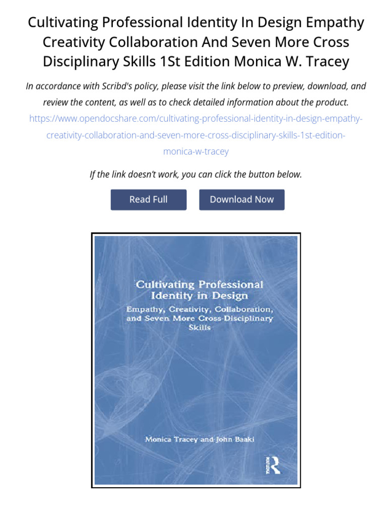 Cultivating Professional Identity in Design Empathy Creativity ...