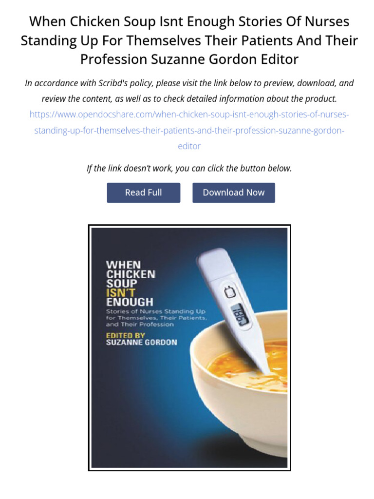 When Chicken Soup Isnt Enough Stories Of Nurses Standing Up For ...