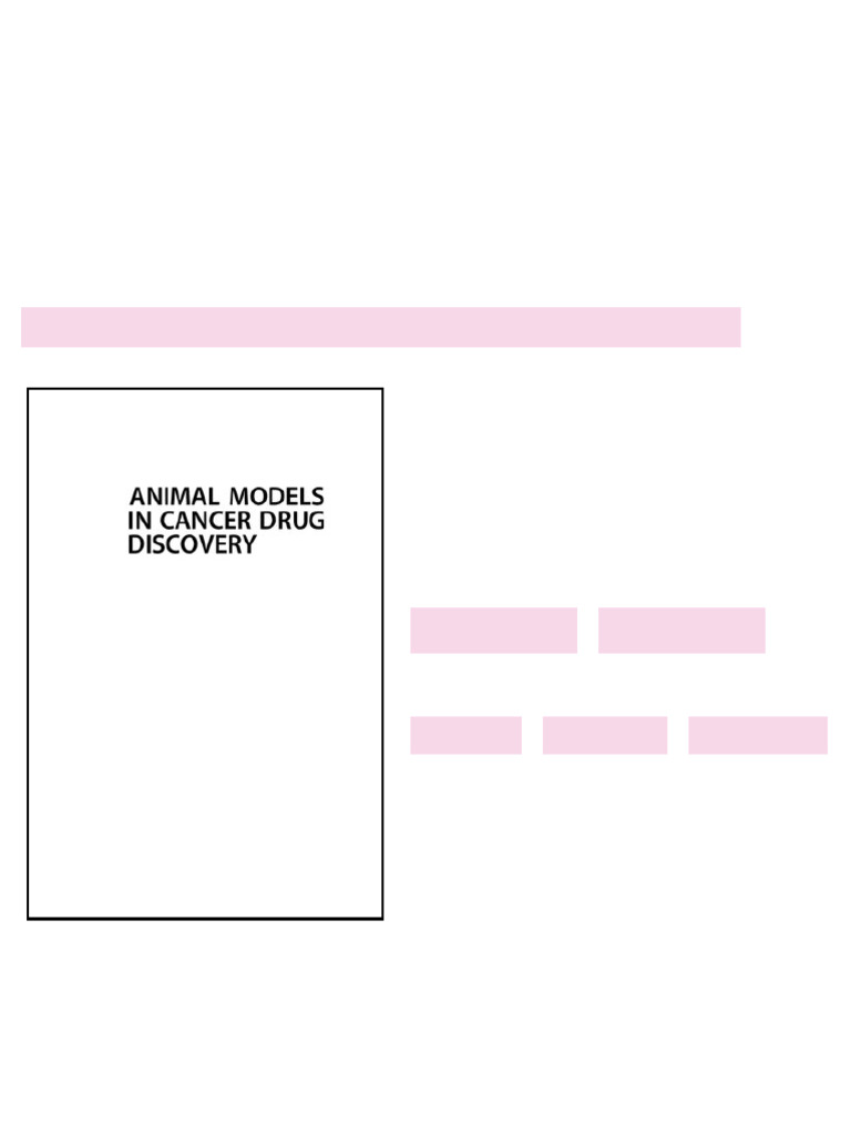 Animal Models In Cancer Drug Discovery Asfar Azmi Ramzi M Mohammad ...