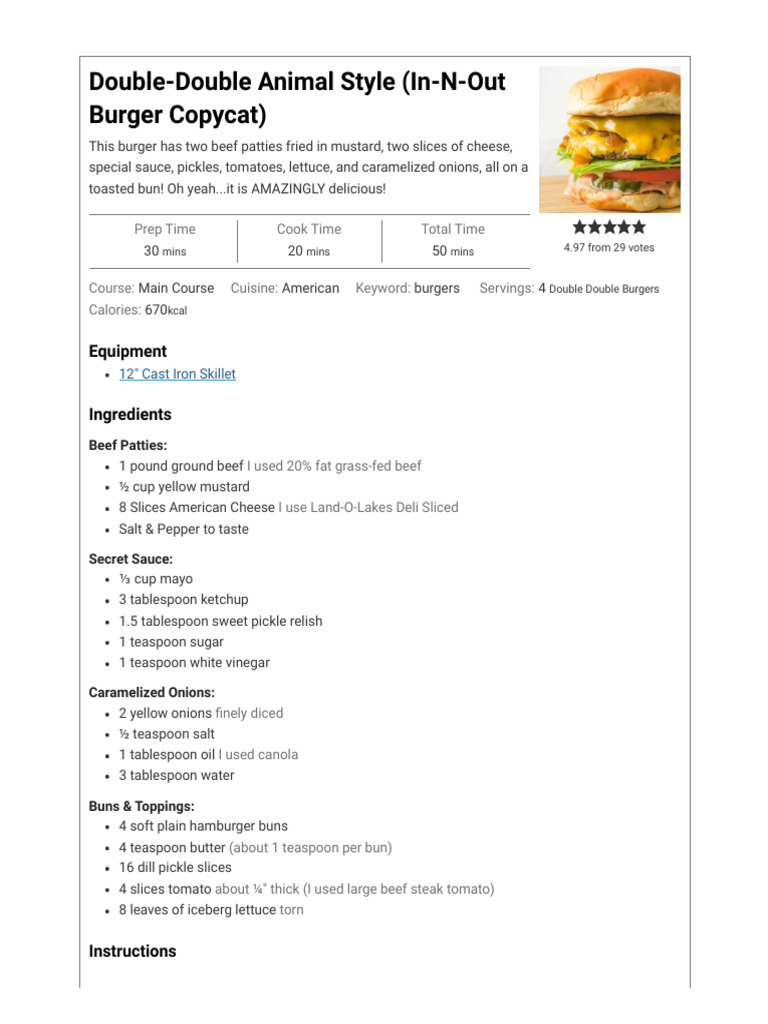 Double-Double Animal Style (in-N-Out Burger Copycat) - That's ...