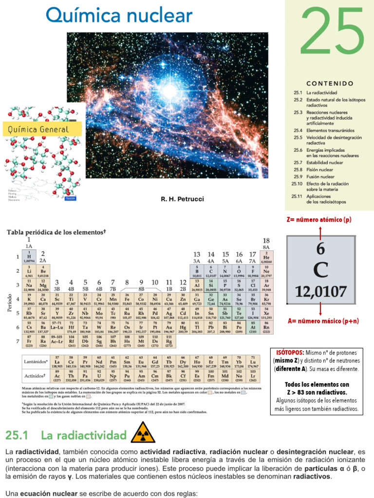 Quimica Nuclear grupoAB | PDF | Fisión nuclear | Desintegración radioactiva