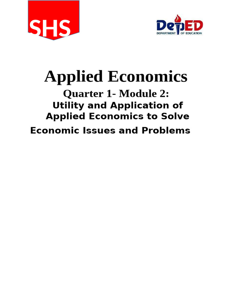 Applied Economics - Q3 M2 | PDF | Economic System | Taxes