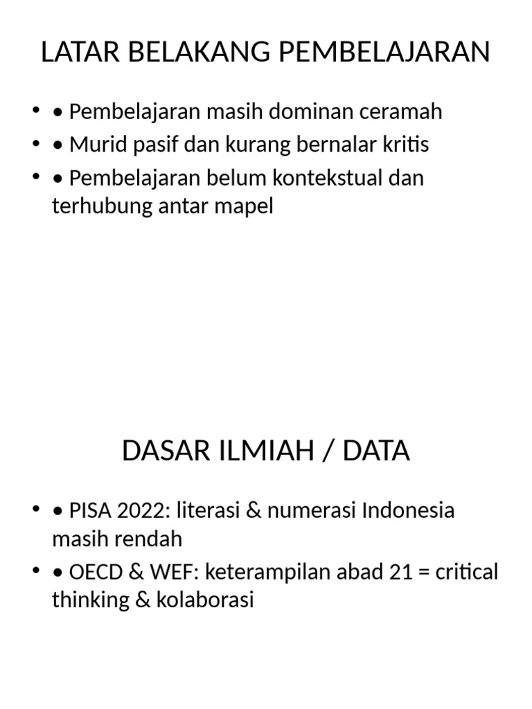 Inkuiri Kolaboratif dan PjBL untuk Pembelajaran Aktif | PDF