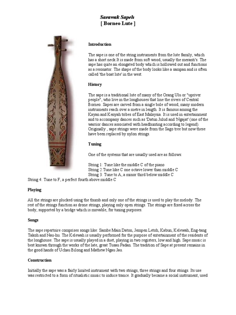 Sarawak Sapeh | PDF | Organology | Music Theory