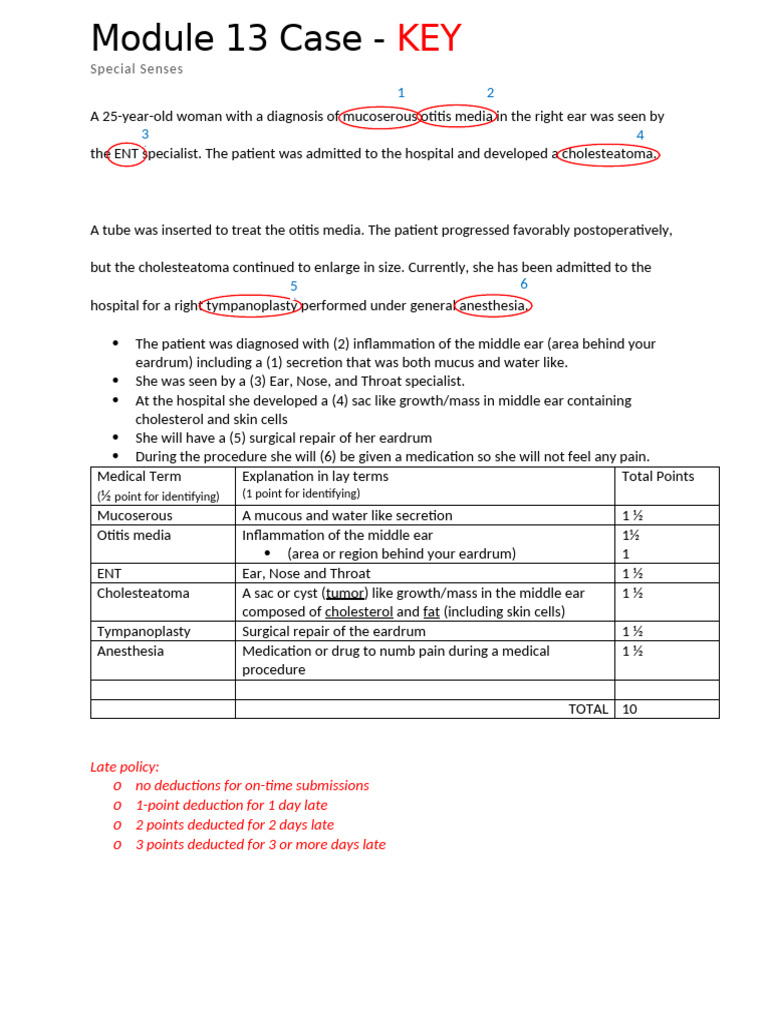 Module 13 Case (Special Senses) KEY | PDF