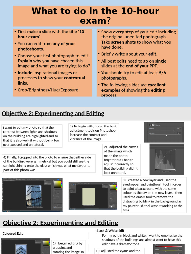 Editing Techniques for 10-Hour Exam | PDF | Exposure (Photography ...