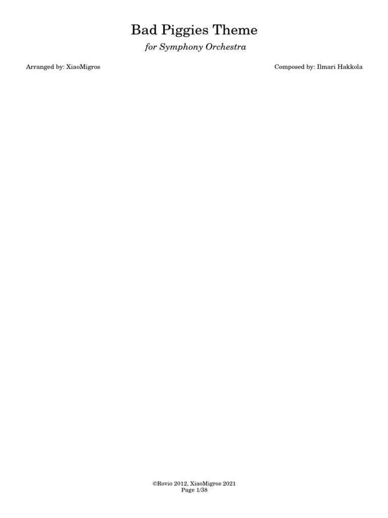 Bad Piggies - Main Theme | PDF | Symphony | Classical Music