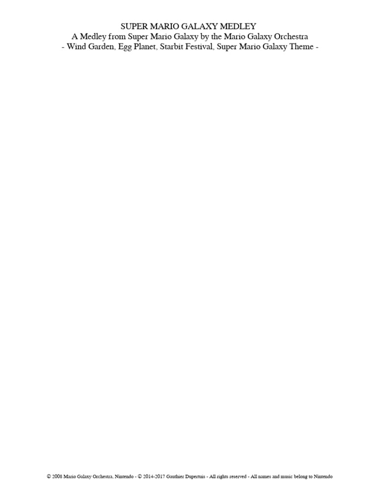 Super Mario Galaxy Medley | PDF | Musical Instruments | Woodwind ...