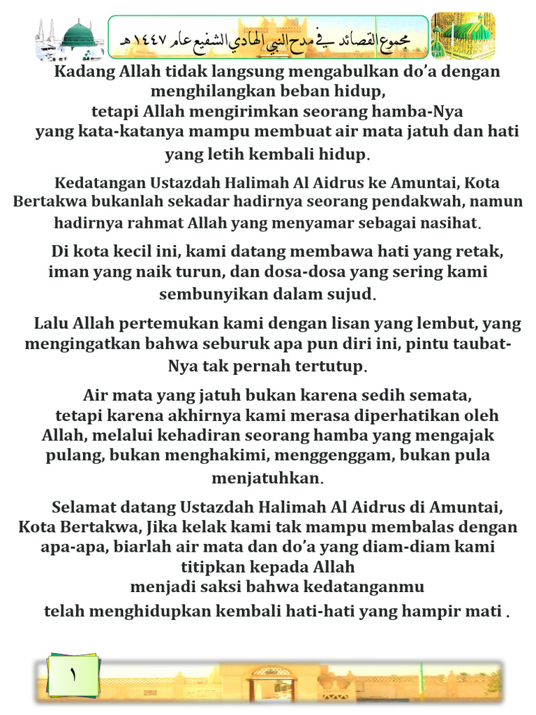 Kehadiran Ustazdah Halimah di Amuntai | PDF