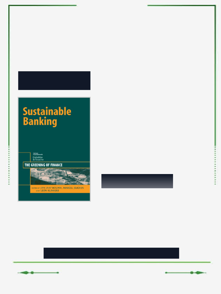 Sustainable Banking The Greening of Finance First Edition. Edition Jan ...