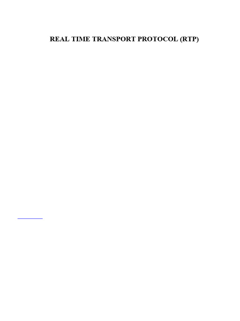 Real Time Transport Protocol RTP | PDF | Transmission Control Protocol ...