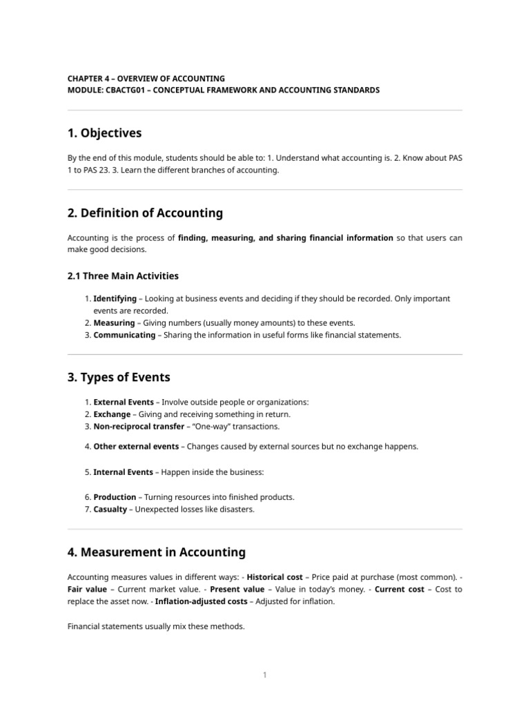 Chapter4 Accounting Overview | PDF | Cost Of Goods Sold | Accounting