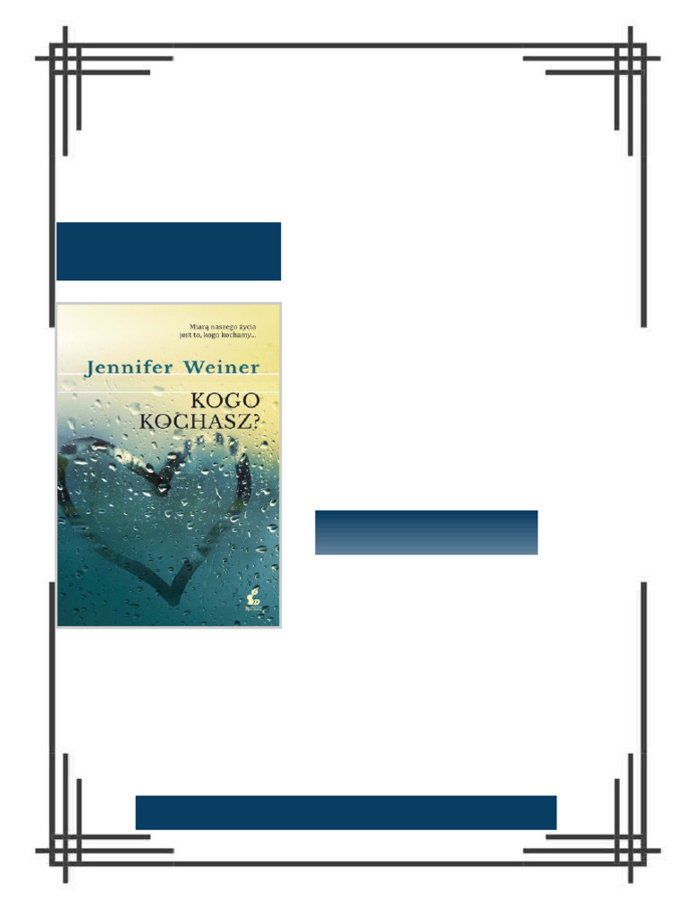 Kogo kochasz 1st Edition Jennifer Weiner ebook long form ebook 2026 | PDF