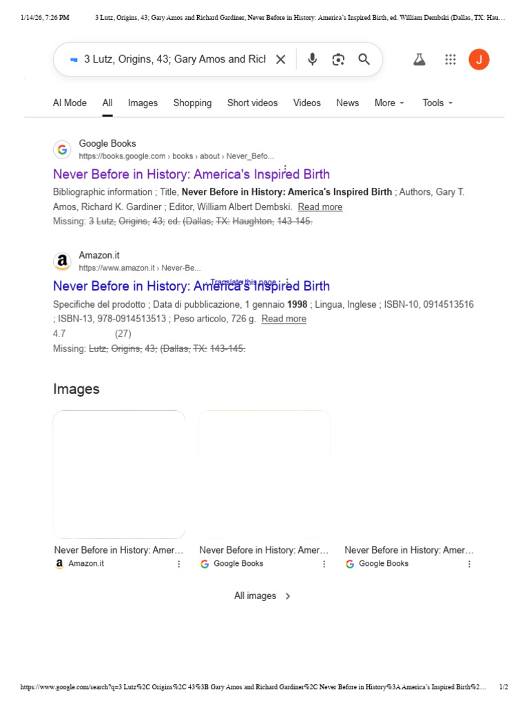 3 Lutz, Origins, 43; Gary Amos and Richard Gardiner, Never Before in ...