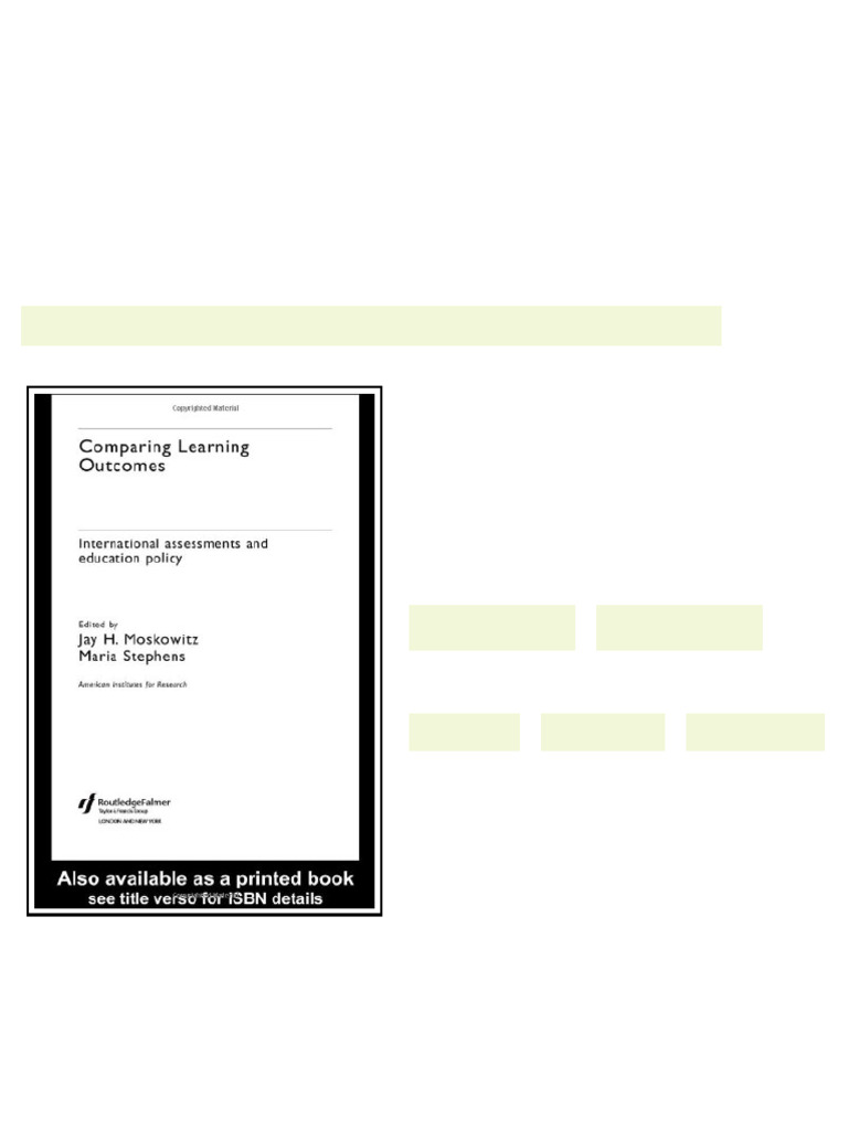 Comparing Learning Outcomes International Assessment and Education ...