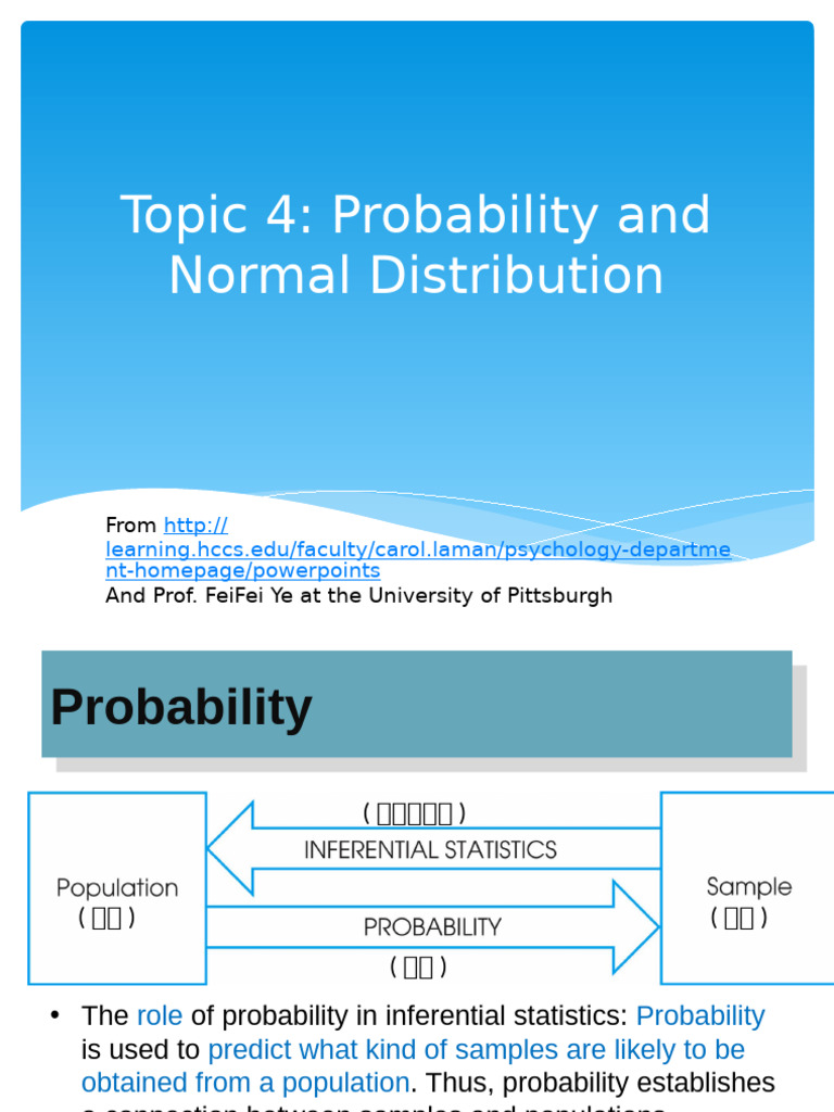 Topic 4_Probability and Normal distribution_1062_students | PDF | Mode (Statistics ...