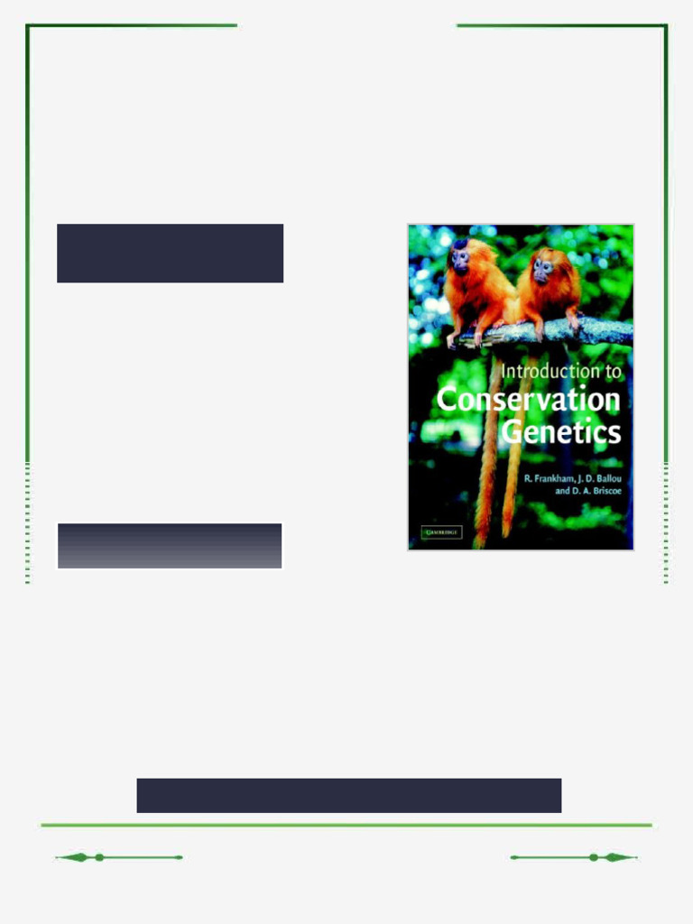 Introduction to Conservation Genetics 1st Edition Richard Frankham ...