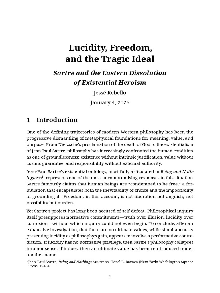 Lucidity Freedom and the Tragic Ideal v1 | PDF | Existentialism ...