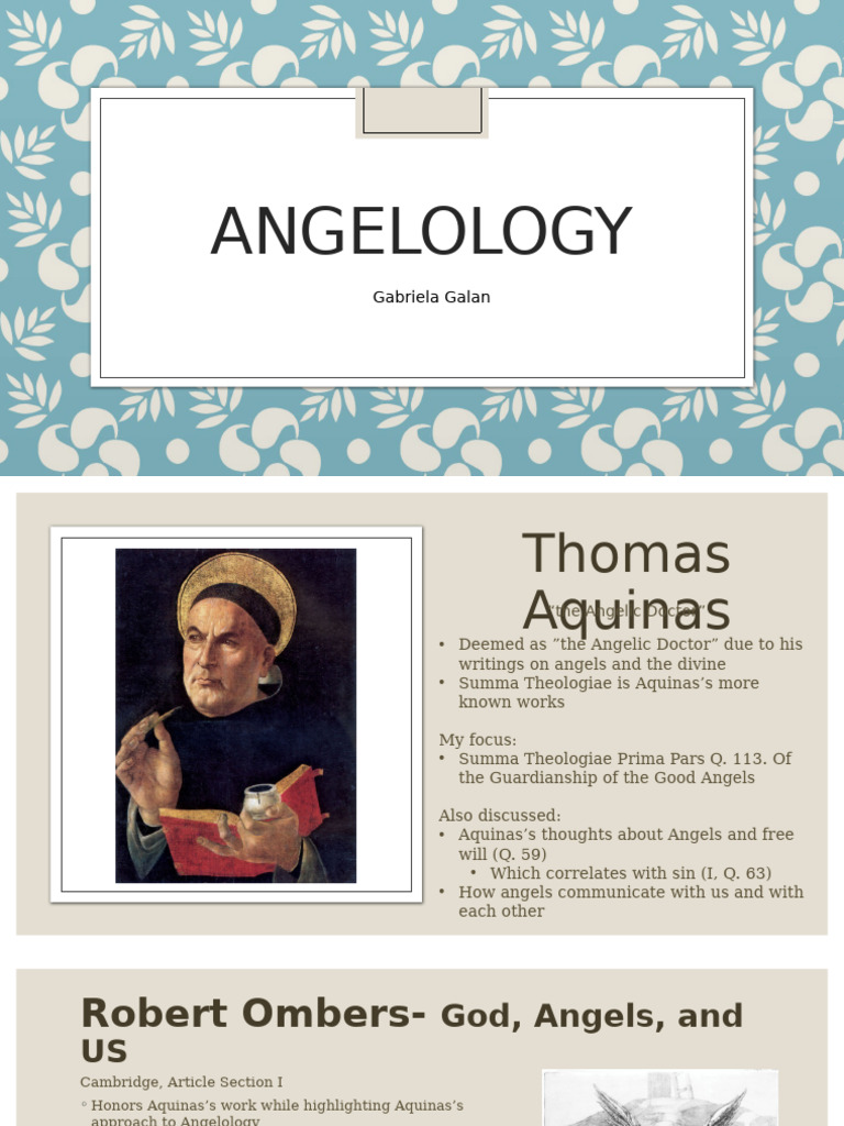Angelology (Theo 100)- Gabriela Galan | PDF | Thomas Aquinas | Angel