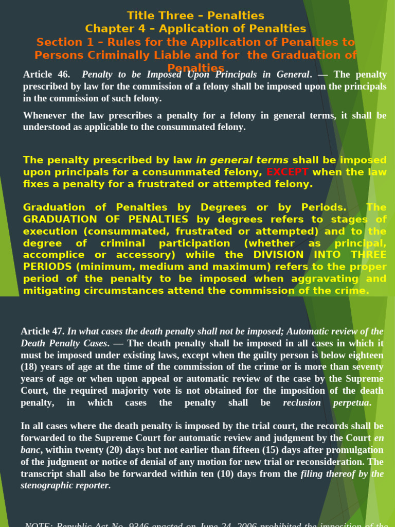 Penalties | PDF | Aiding And Abetting | Felony