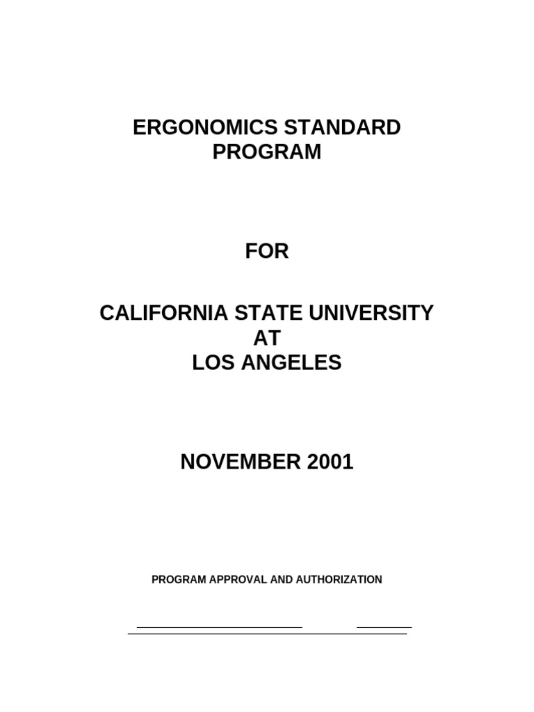 Ergonomics Program 2001 | PDF | Musculoskeletal System