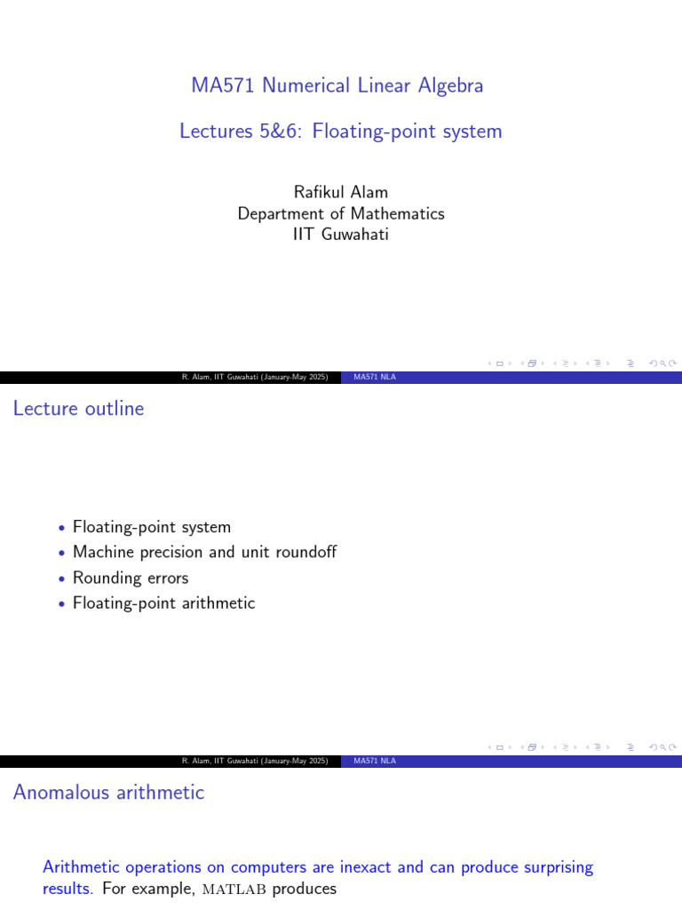 Lect 05&06(Floating Point) 2025 | PDF | Mathematical Analysis ...