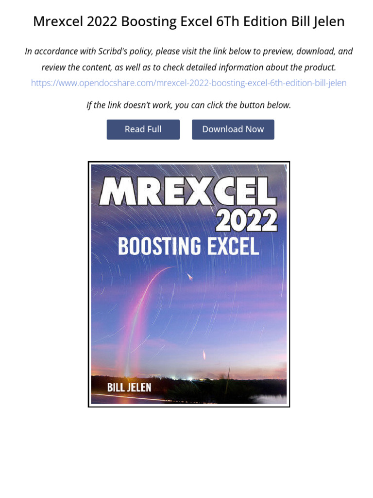 MrExcel 2022 Boosting Excel 6th Edition Bill Jelen | PDF | Microsoft Excel