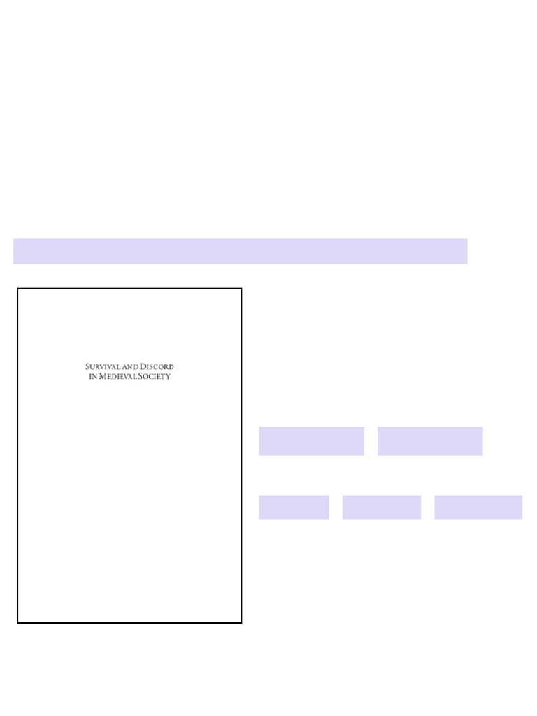 Survival And Discord In Medieval Society Essays In Honour Of ...