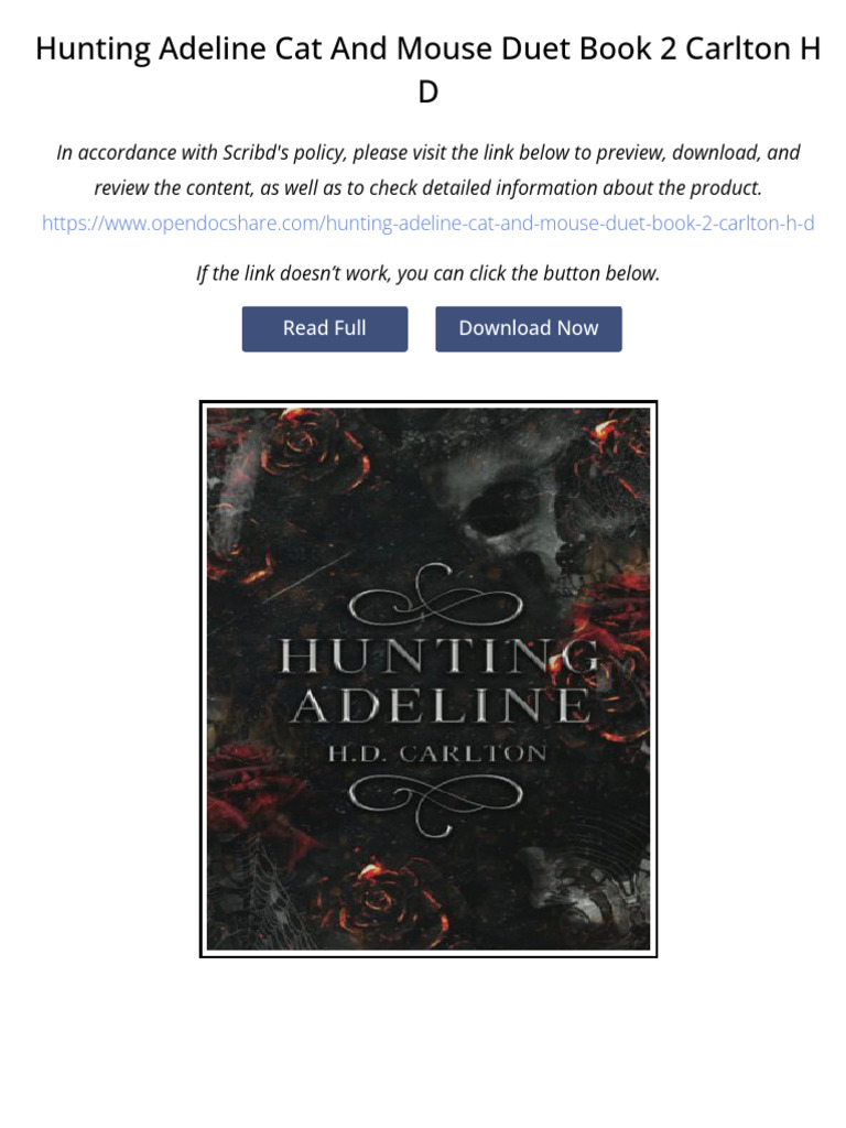 Hunting Adeline Cat and Mouse Duet Book 2 Carlton H D | PDF | Books