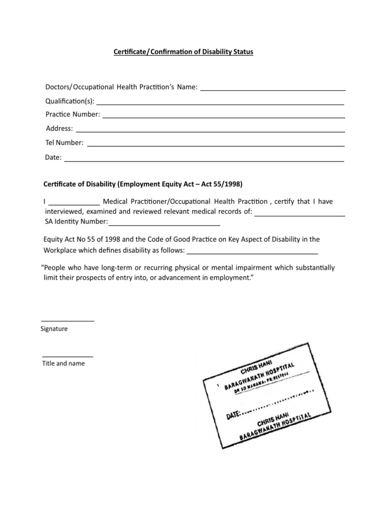 Disability Letter Form to Fill | PDF