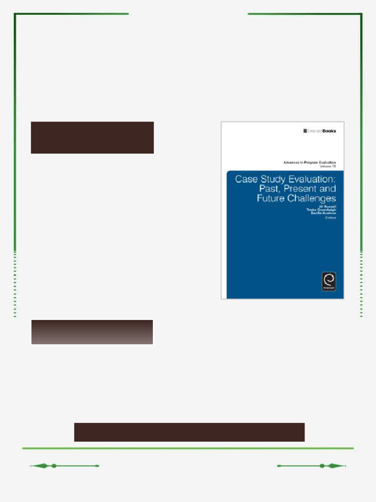 Case Study Evaluation Past Present and Future Challenges 1st Edition ...