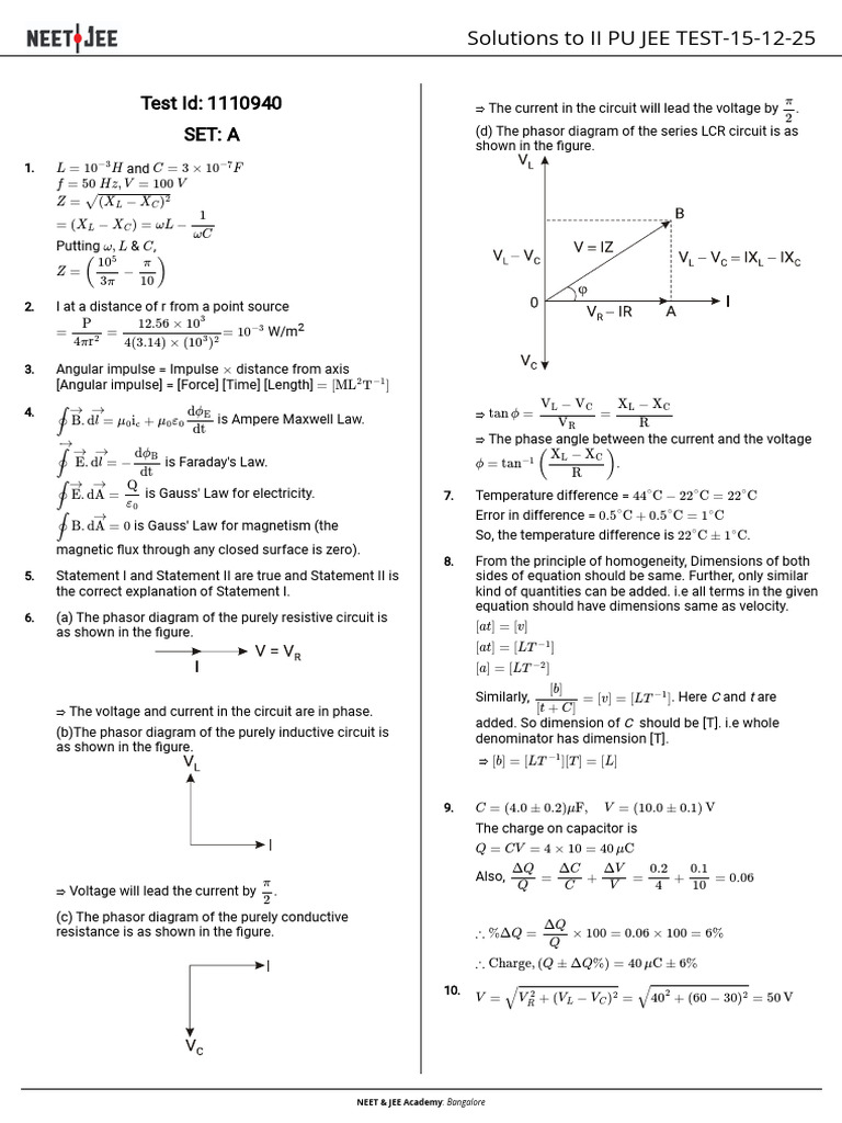 II_PU_JEE_TEST_15_12_25-A-Solution-1765781436 | PDF | Chemical ...