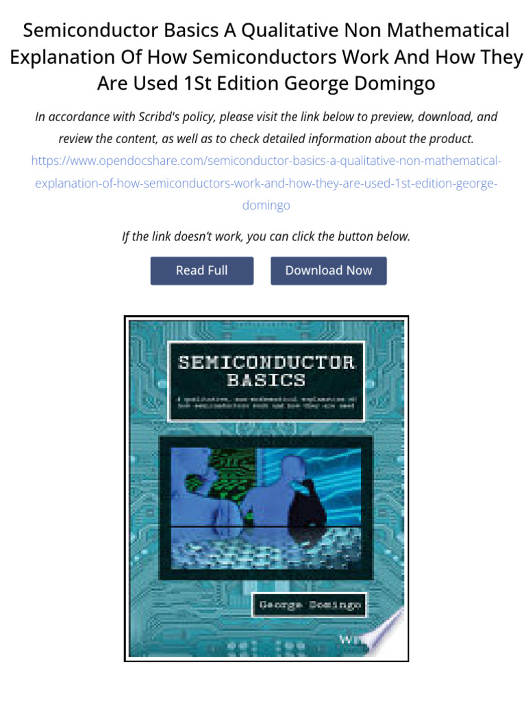 Semiconductor Basics A Qualitative Non mathematical Explanation of How ...